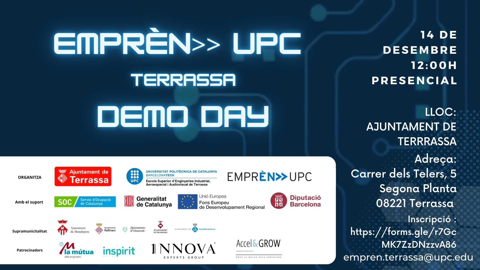 DEMO DAY – EMPRÈN UPC TERRASSA 2023 – Terrassa Innovació